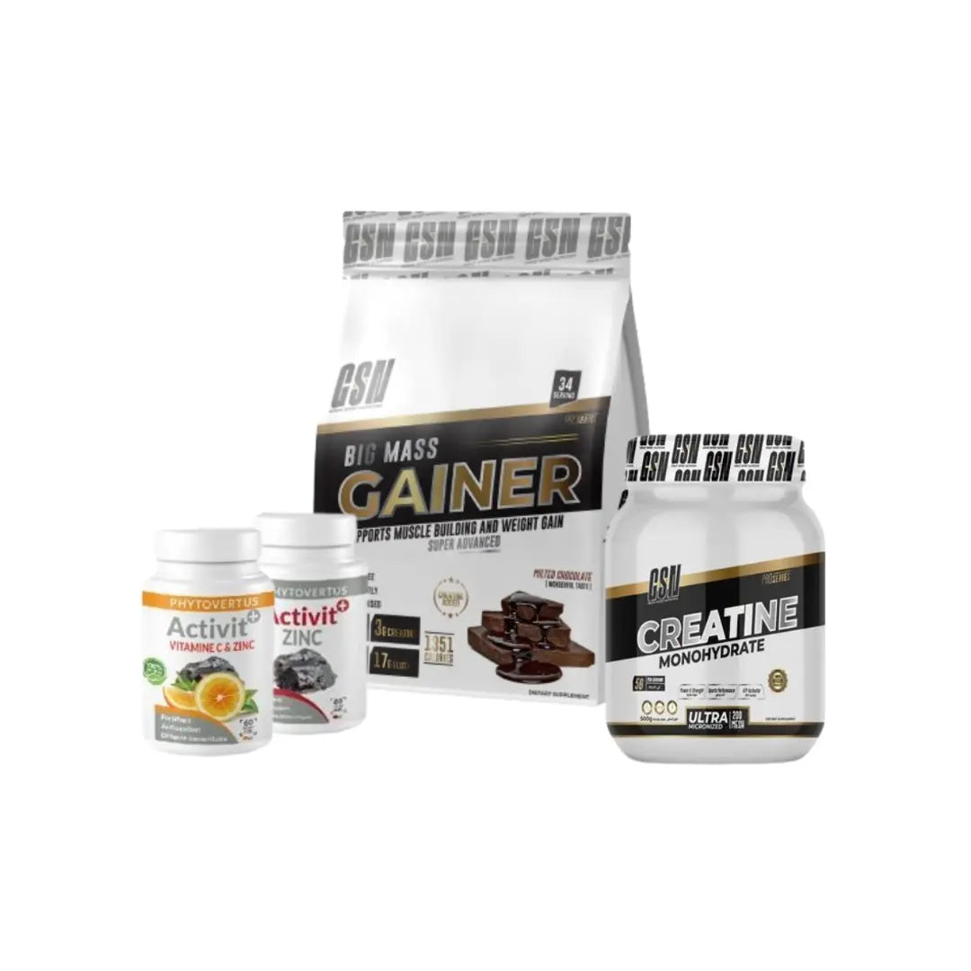 Big Mass Gainer Gsn 6 Kg + Creatine Gsn 500 G + Zinc + Vit C ...