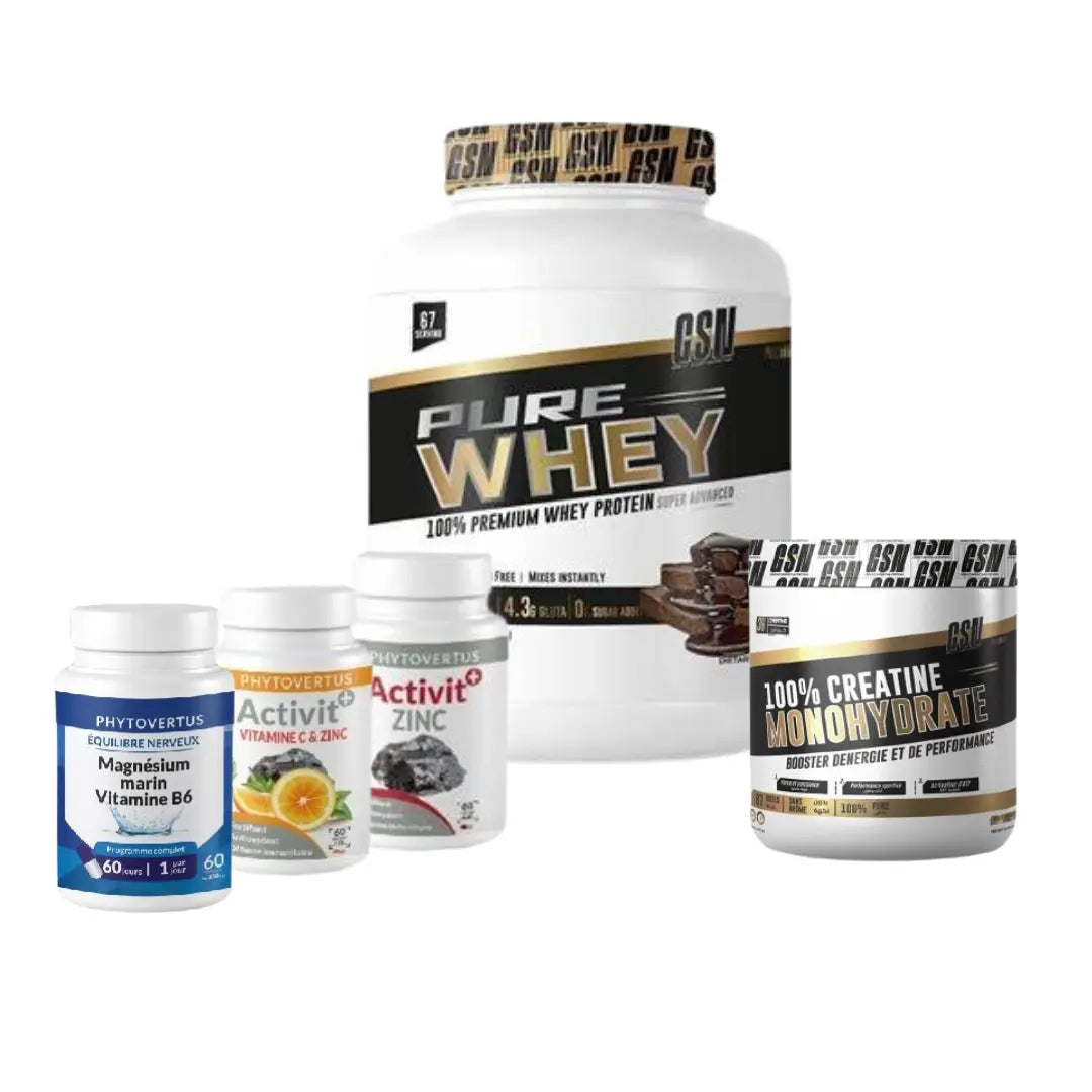 Gsn Pure Whey 2 Kg + Mononohydrate Creatine 200 G + 3 Vitamines ...