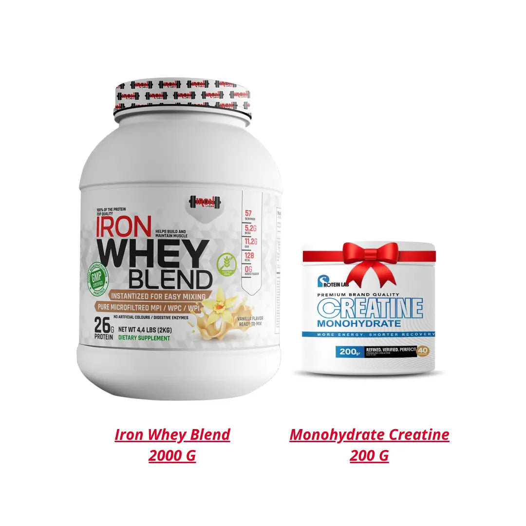 Iron Whey Blend Iron Lab + Monohydrate Creatine 200 G Protein Lab ...