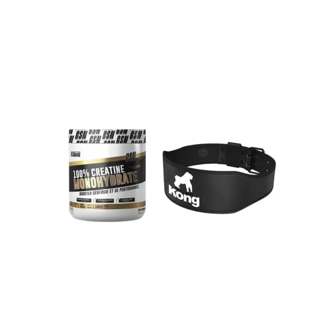 Monohydrate Creatine Gsn 200 G + Ceinture En Cuir Kong - gymproprotein