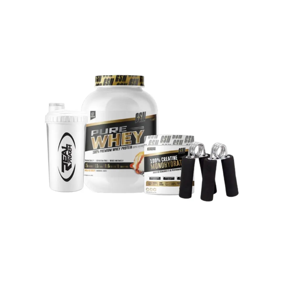 Pure Whey 2 Kg + Creatine Monohydrate 67 Doses + Shaker 700 Ml + 2 ...