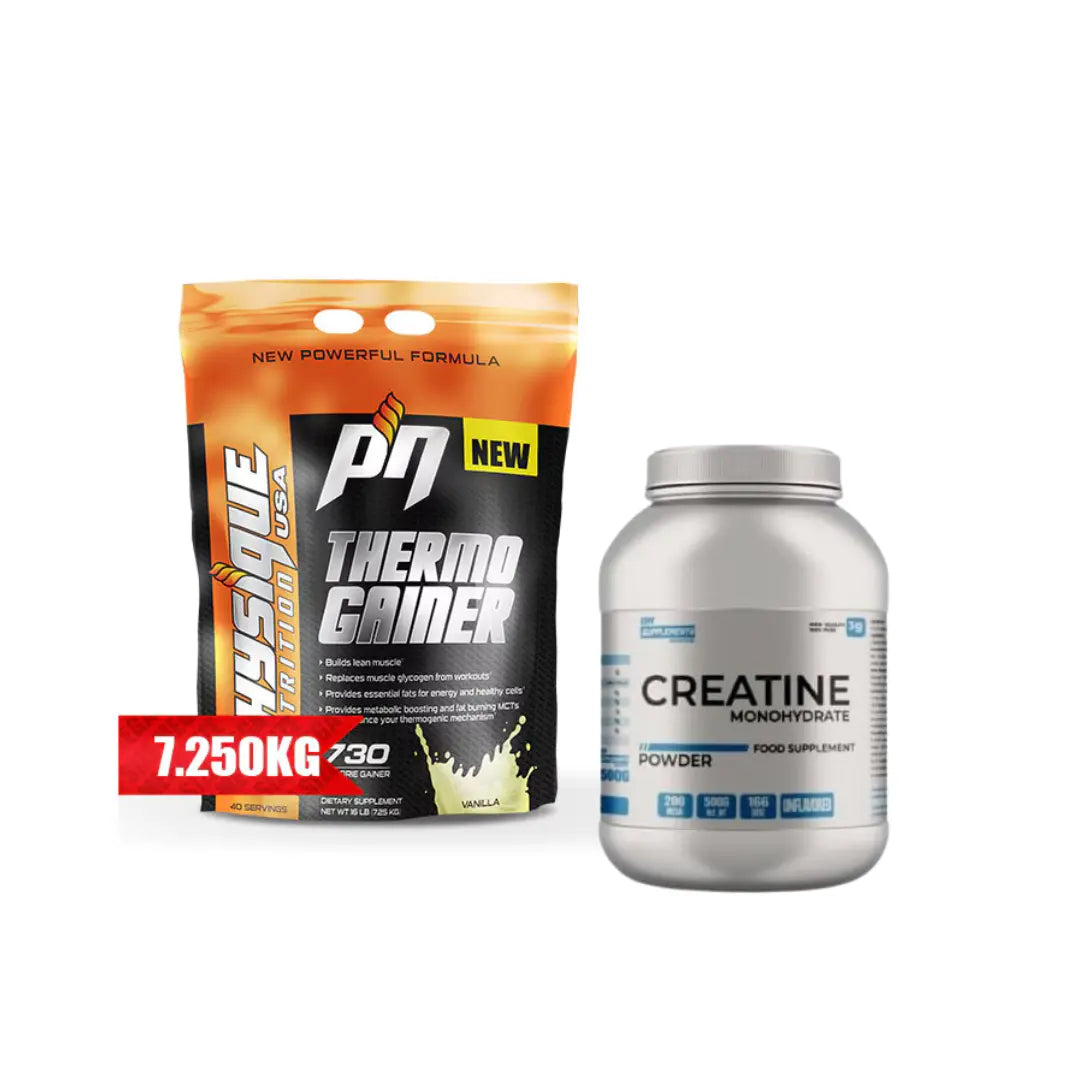 Thermo Mass Gainer 7.25 Kg & Creatine 500 G Monohydrate - – gymproprotein